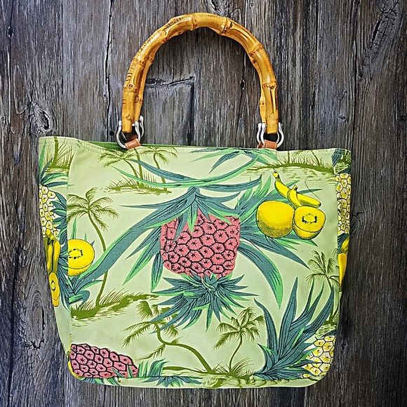 Relic | Bags | Relic Bamboo Handle Tropical Fruit Bag Purse | Poshmark